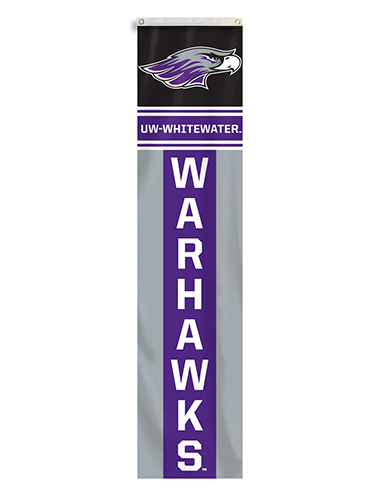 University Flag Banner Mascot over UW-Whitewater and Warhawks ...